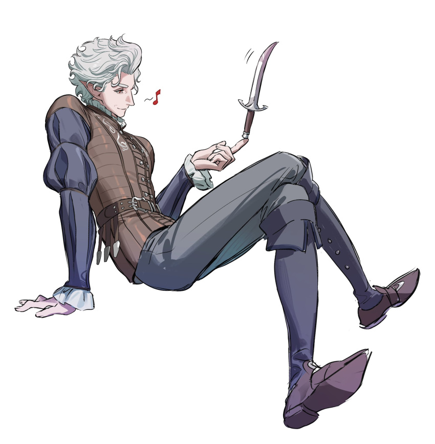 Safebooru - 1boy arm support astarion balancing on finger baldur's gate ...