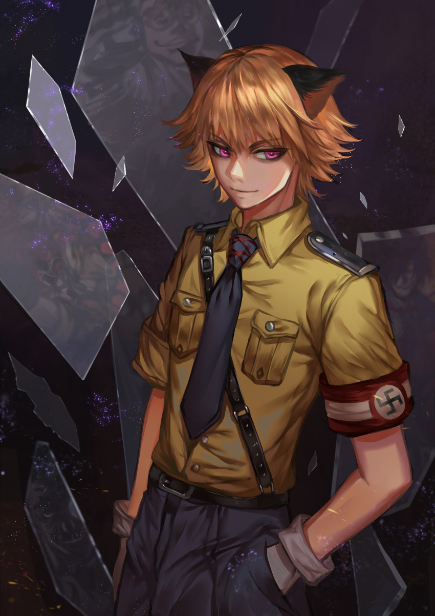 Safebooru - 1boy absurdres animal ears belt cat boy cat ears gloves ...