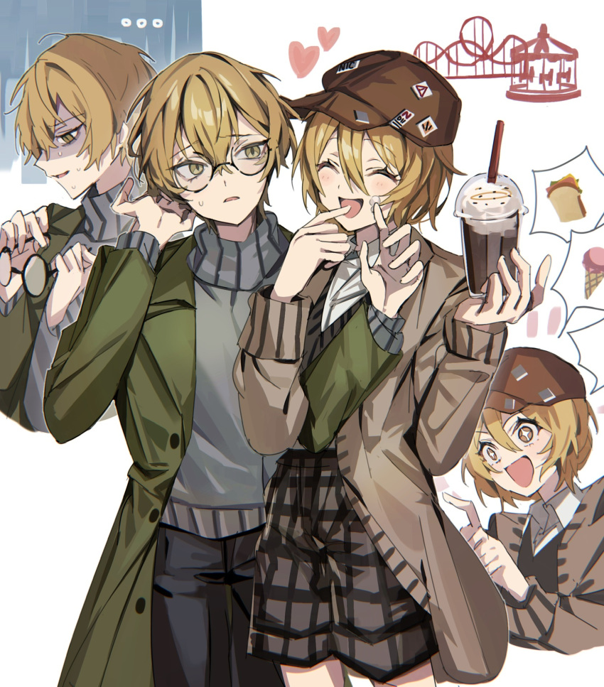 Safebooru - + + 1boy 1girl :d blonde hair blush brown coat brown hat ...