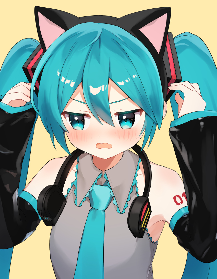 Safebooru - 1girl absurdres akikan sabago animal ear hairband animal ears aqua eyes aqua hair ...