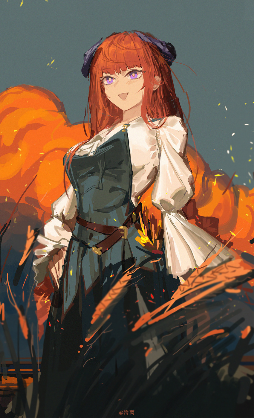 Safebooru - 1girl :d arknights bagpipe (arknights) bagpipe (echo of bagpipes) (arknights) belt ...