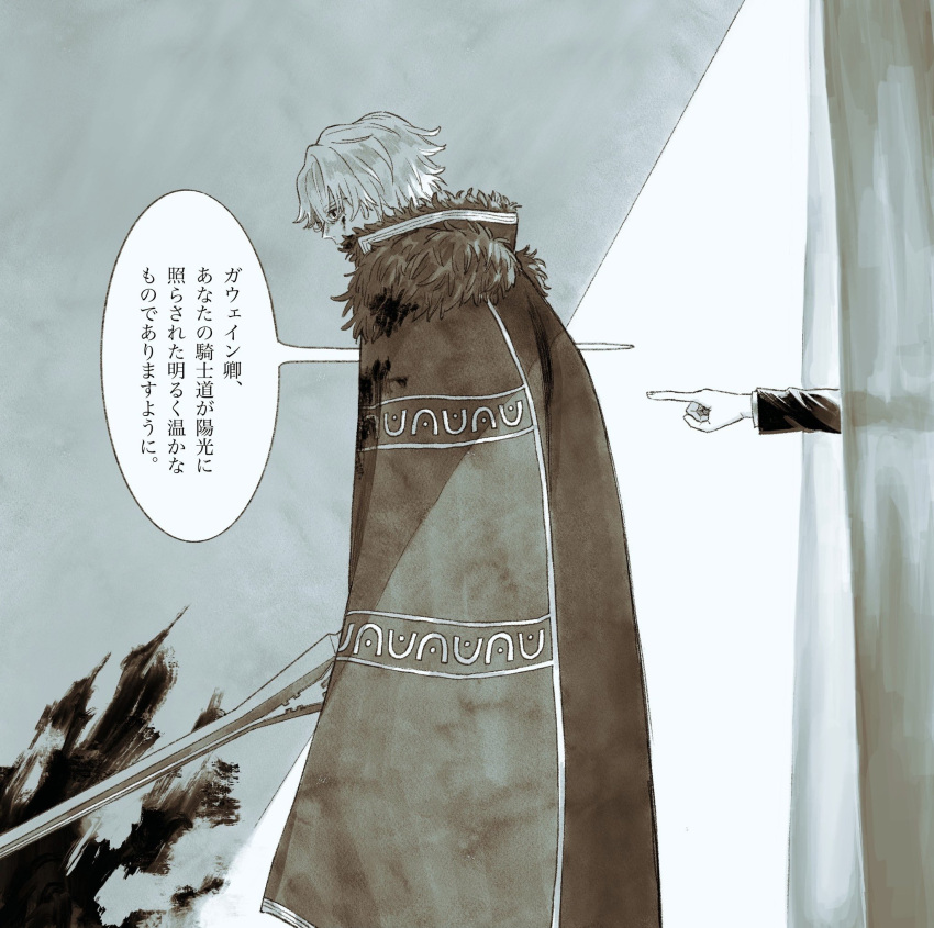 Safebooru - 1boy 1other cape cheeeeese0619 commentary request curtains ...