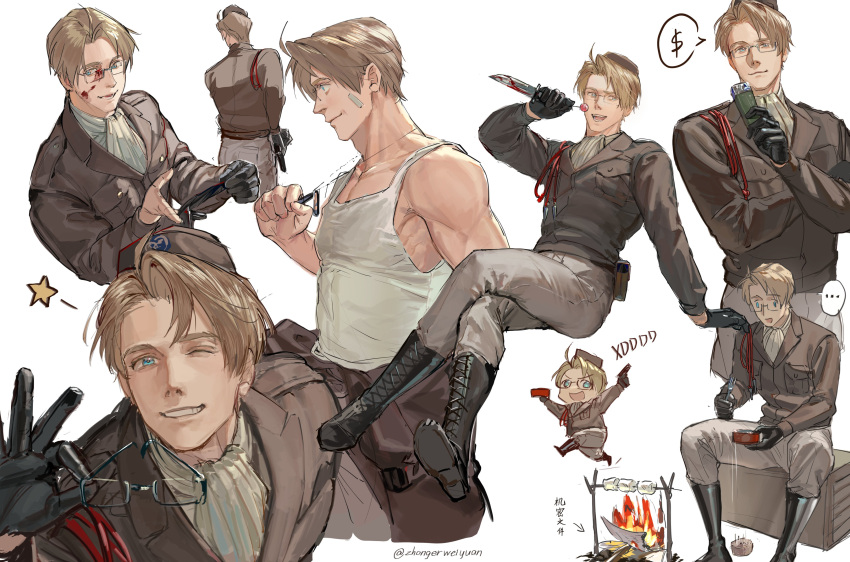 Safebooru - ... 1boy absurdres ahoge america (hetalia) arms up axis powers hetalia back bare ...