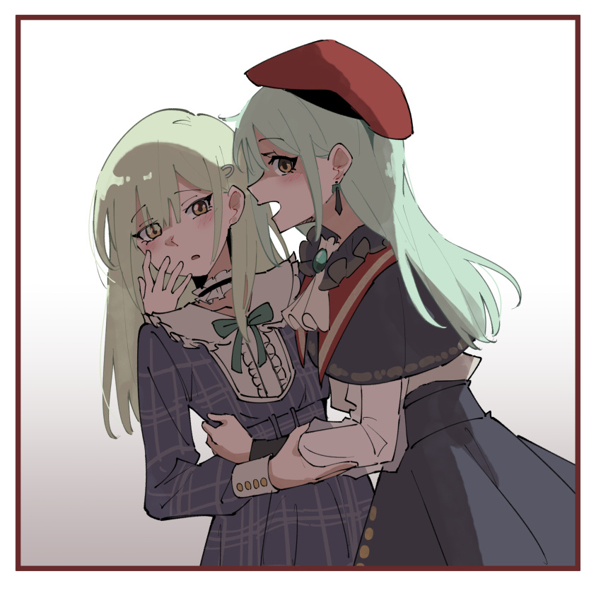 Safebooru - 2girls absurdres ascot bang dream! bang dream! it's mygo!!!!! beret black capelet ...