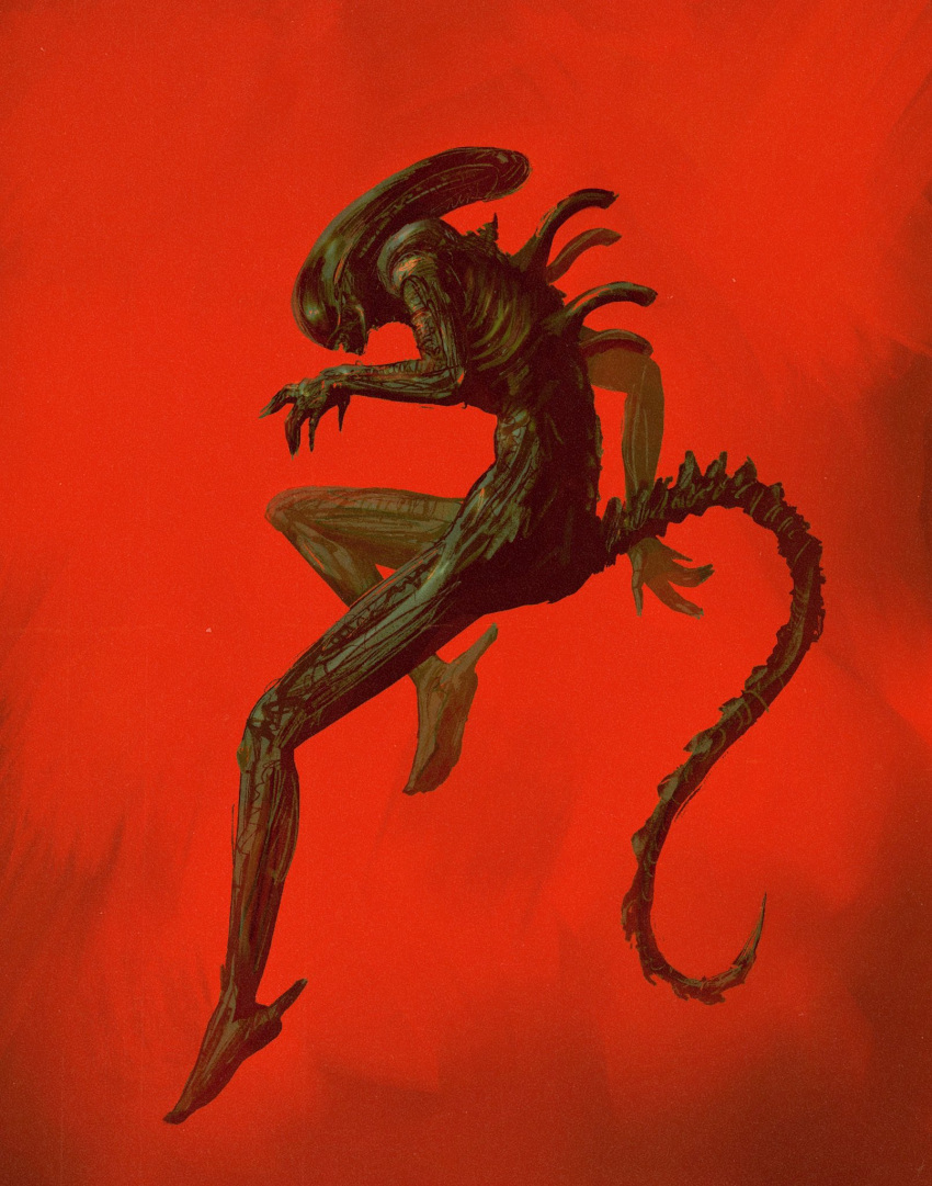 Safebooru - alien alien (series) arm up black skin claws colored skin ...