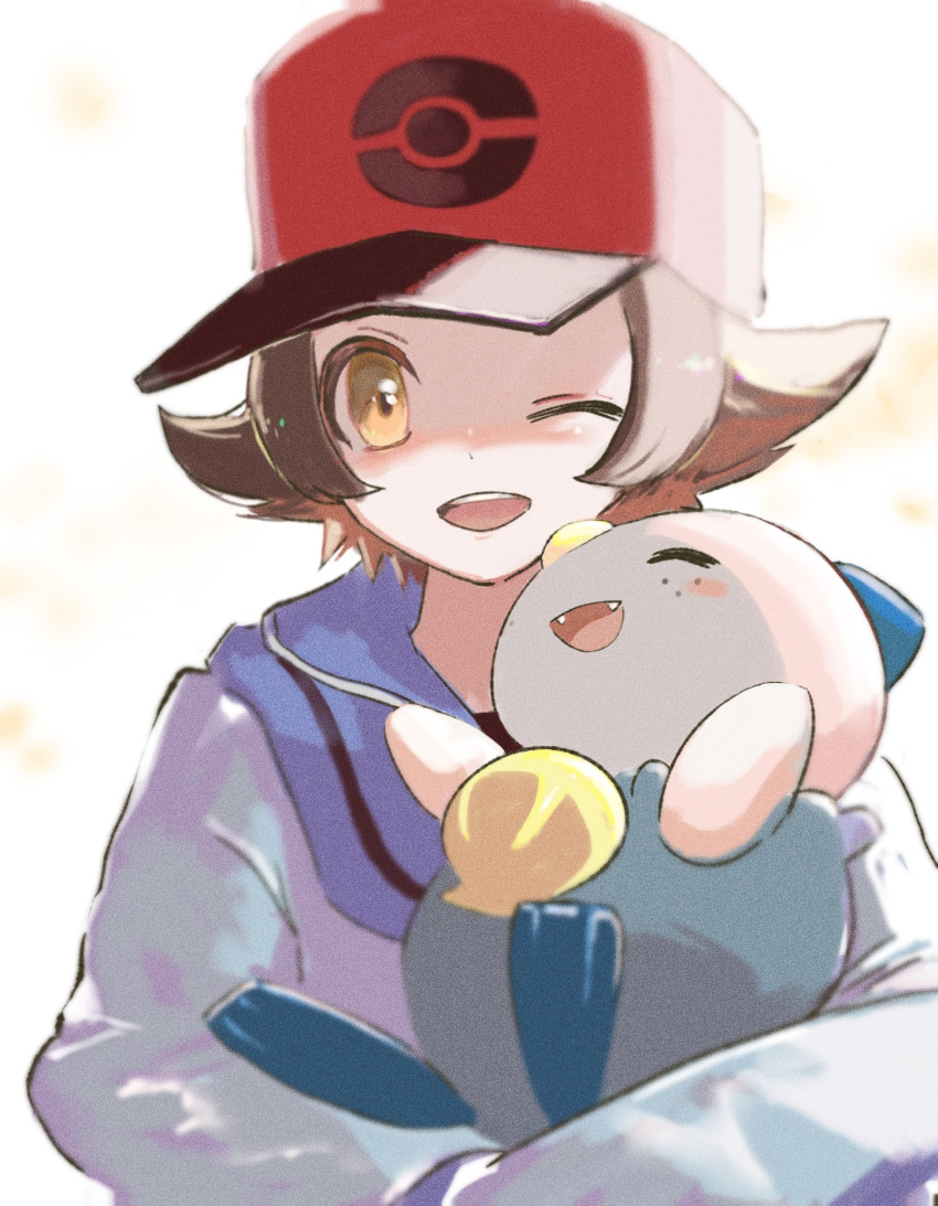 Safebooru - 1boy baseball cap blue jacket brown eyes brown hair closed ...