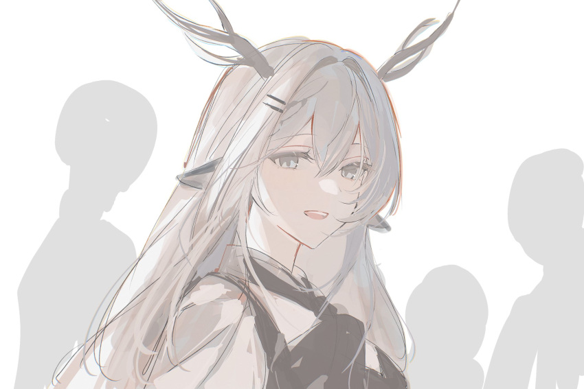 Safebooru - 1girl alina (arknights) animal ears antlers arknights black dress deer antlers deer ...