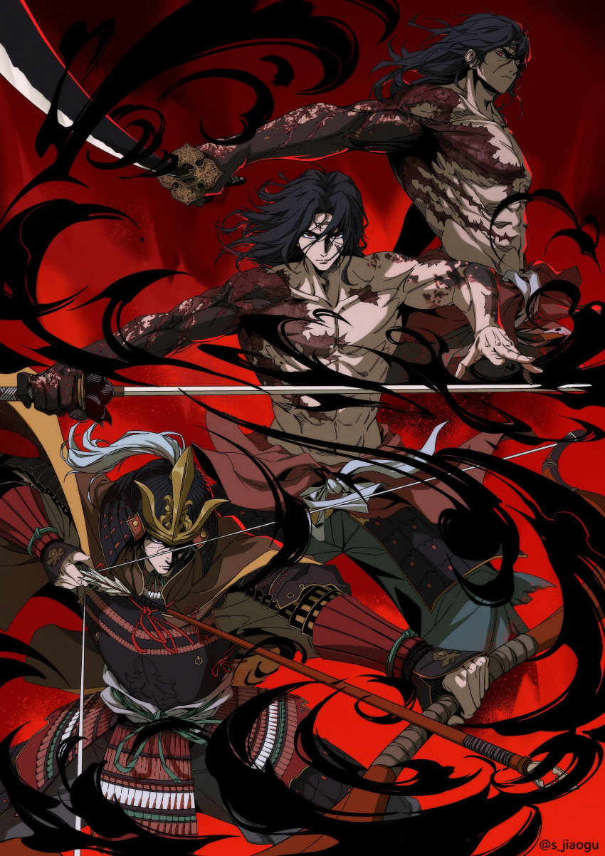 Safebooru - 1boy absurdres armor ashina genichirou black hair bow ...