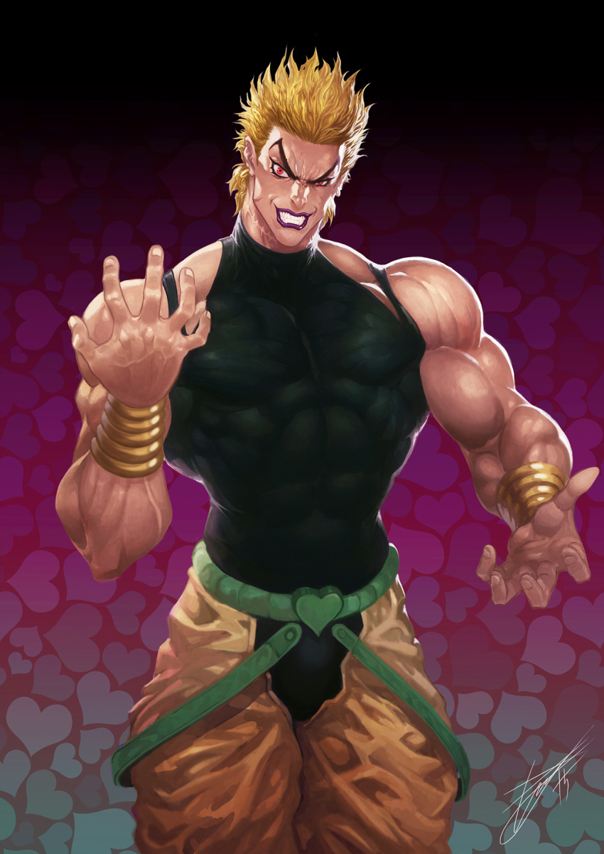 Safebooru - 1boy abs blonde hair crazy eyes dio brando evil grin evil ...