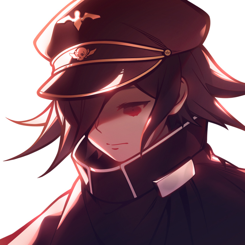 Safebooru - 1boy backlighting black cloak black hair cloak closed mouth commentary danganronpa ...