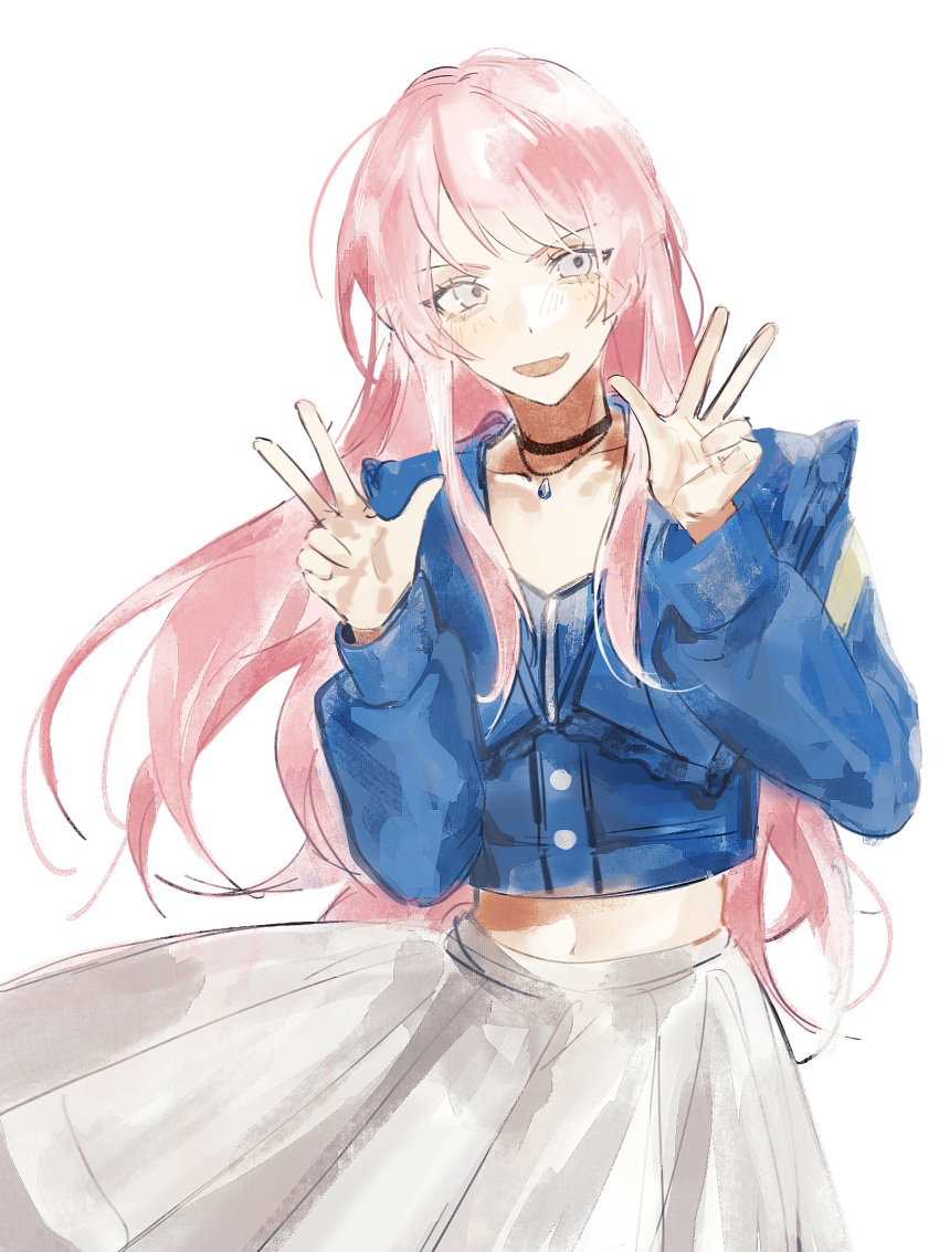 Safebooru - 1girl bang dream! bang dream! it's mygo!!!!! black choker blue jacket blush chihaya ...