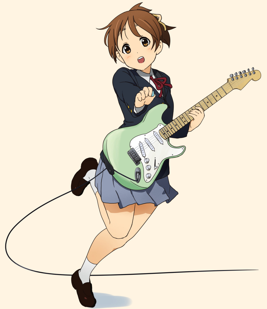 Safebooru - 1girl absurdres brown eyes brown hair electric guitar fender stratocaster guitar ...