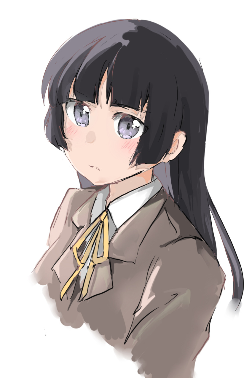 Safebooru - black hair blazer blue eyes brown jacket carpelater collar gokou ruri highres hime ...