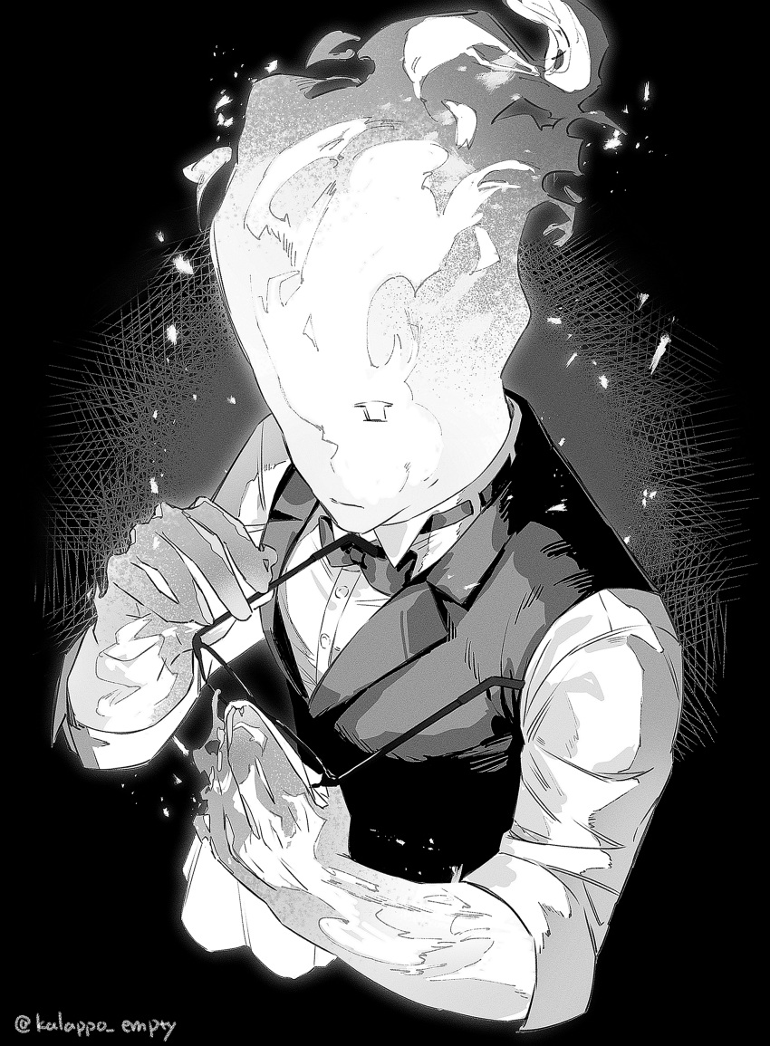 Safebooru - 1boy 2023 2d artist name bartender black background black bowtie black vest bowtie ...
