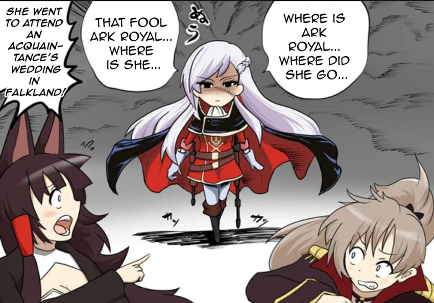 Safebooru - akagi (azur lane) angry animal ears azur lane belfast (azur lane) fox ears jean bart ...