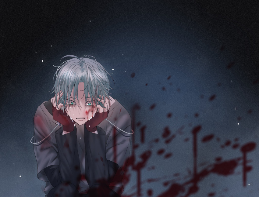 Safebooru - 1boy alien stage black shirt blood blood on face commentary ...