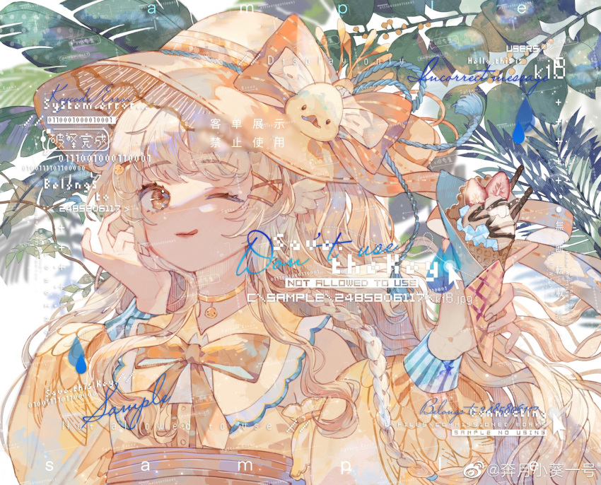 Safebooru - 1girl ;q animal ears bare shoulders benyue xiao kui bird bird ears blonde hair bow ...