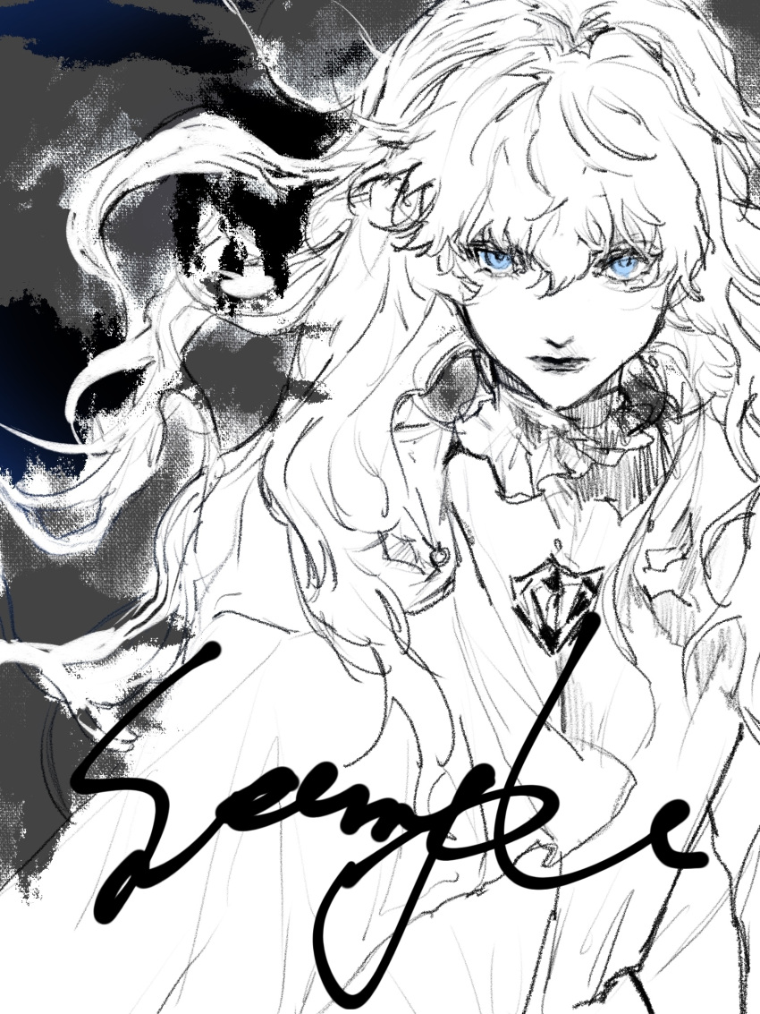 Safebooru - 1boy berserk black background blue eyes closed mouth ...