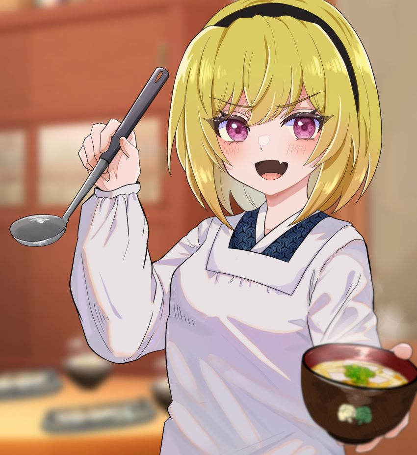 Safebooru - 1girl :d alternate costume black hairband blonde hair ...