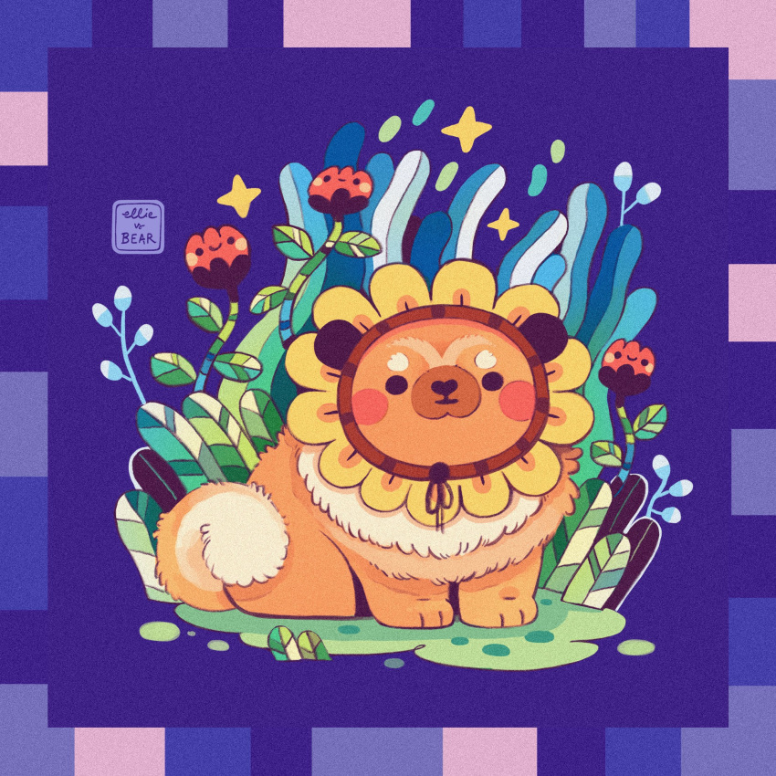 Safebooru - animal animal focus artist name border dog ellievsbear ...