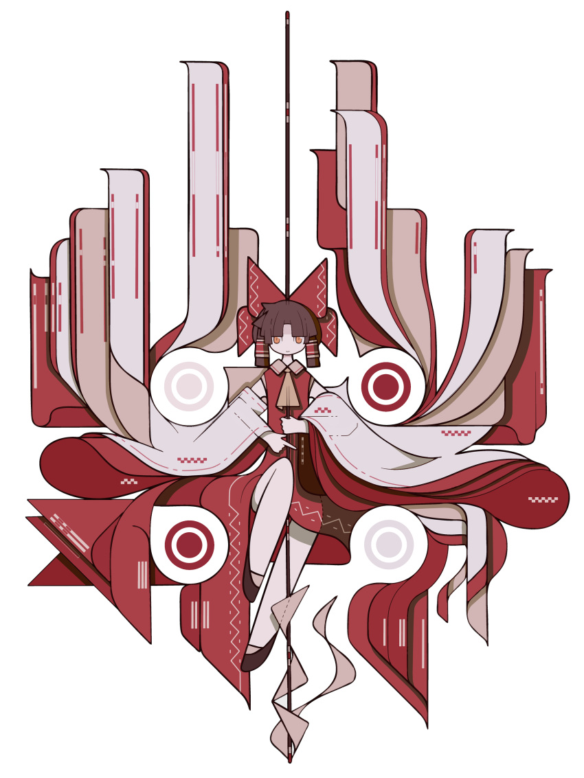 Safebooru - 1girl absurdres adapted costume ascot bow brown hair brown shoes closed mouth ...