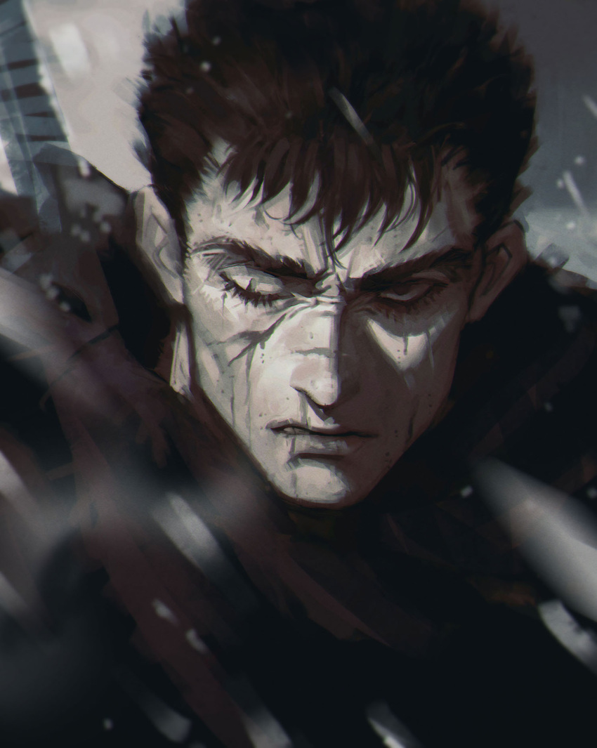 Safebooru - 1boy berserk black hair blurry blurry foreground commentary ...