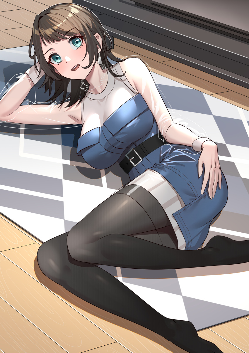 Safebooru - absurdres bang dream! bang dream! it's mygo!!!!! black hair black pantyhose blue ...