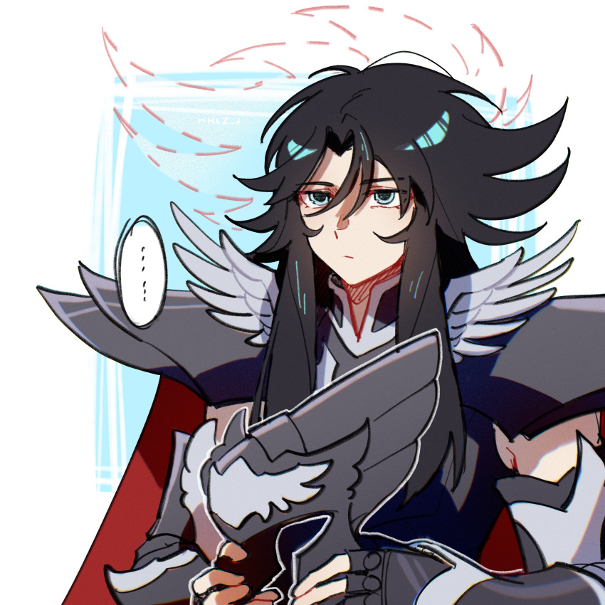 Safebooru - ... 1boy absurdres armor bishounen black armor black hair black helmet blue eyes ...