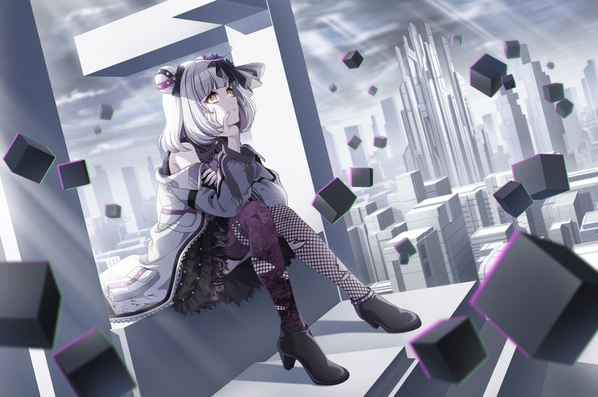Safebooru - d4dj dress elsie (d4dj) grey hair short hair yellow eyes | 5708388