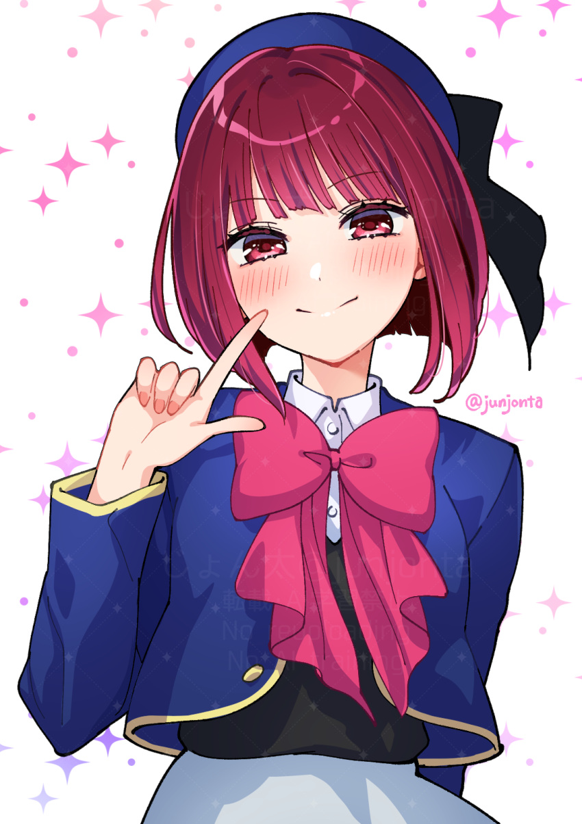 Safebooru - 1girl arima kana beret blue hat crop top hat highres junjonta long sleeves looking ...