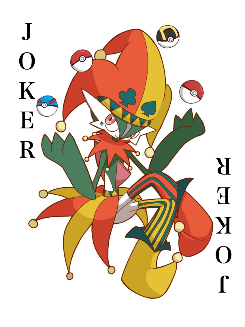 Safebooru - colored skin gallade great ball green hair green skin hat ...