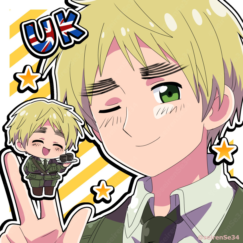 Safebooru - 1boy artist name axis powers hetalia baggy pants belt black belt blonde hair blush ...