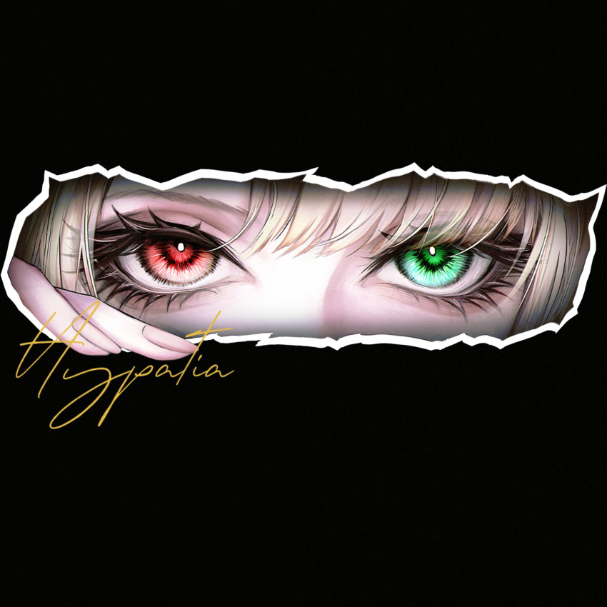 Safebooru - 1girl aegyo sal asymmetrical bangs black background blonde hair character name ...