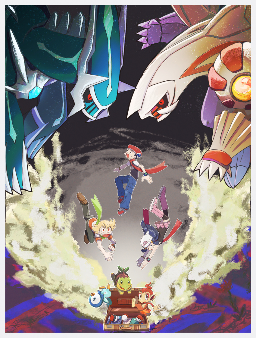 Safebooru - 1girl 2boys barry (pokemon) beanie black hair black sclera ...