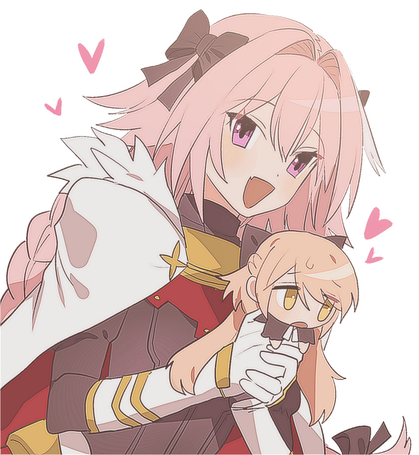 Safebooru - 1boy 1girl astolfo (fate) blonde hair bow braid chibi couple fate/grand order fate ...