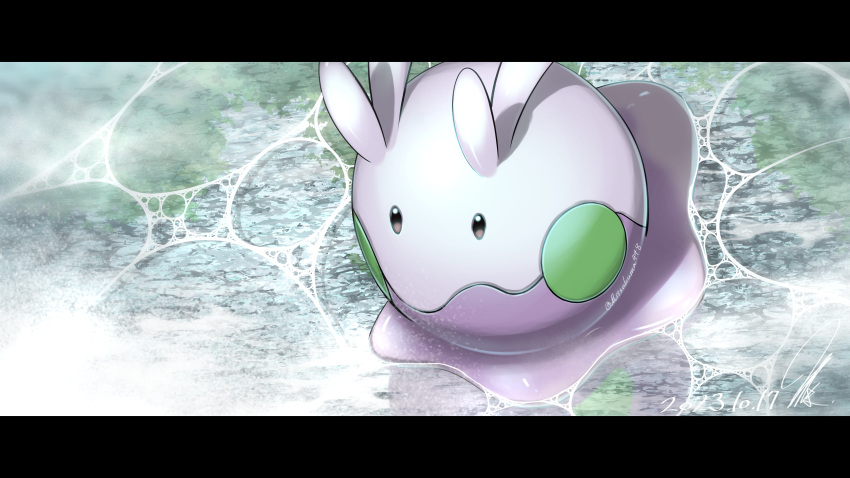 Safebooru - absurdres antennae bubble colored skin dated glowing goomy ...