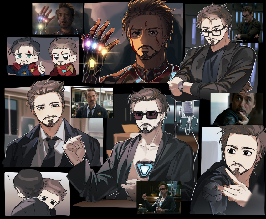 Safebooru - 4boys ? absurdres animification ant-man arc reactor armor avengers: endgame avengers ...