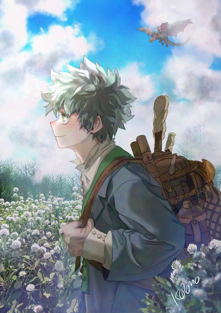 Safebooru - 2boys absurdres alternate universe backpack bag bakugou ...