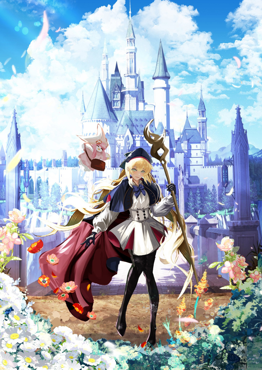 Safebooru - 2girls aesc (fate) antinese black gloves blonde hair blue eyes castle closed eyes ...