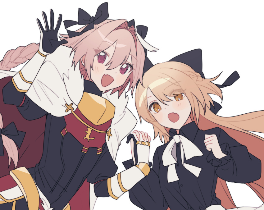 Safebooru - 1boy 1girl astolfo (fate) blonde hair bow braid couple fate ...