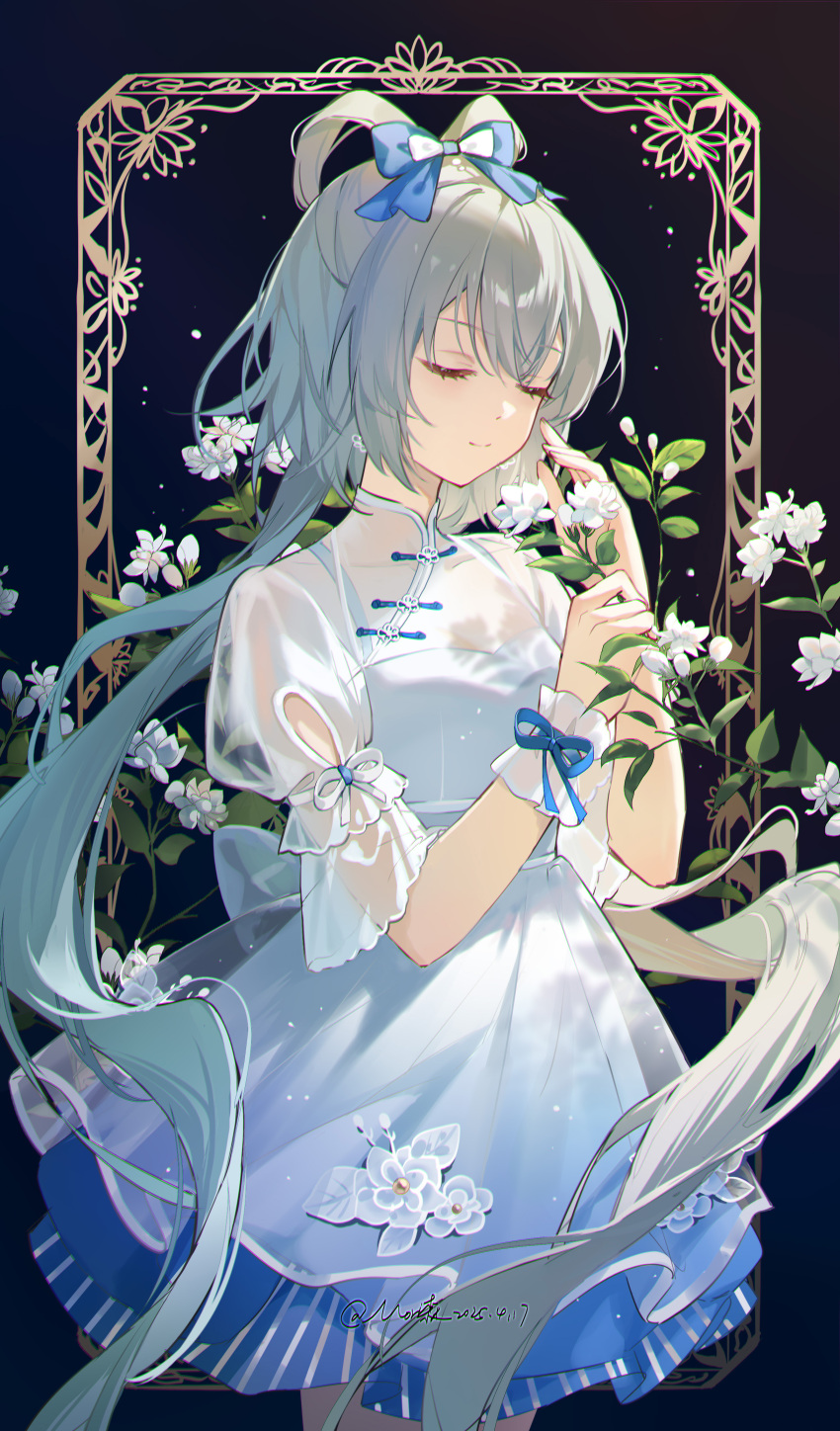 Safebooru - 1girl absurdres bow chinese clothes closed eyes closed mouth commentary request ...