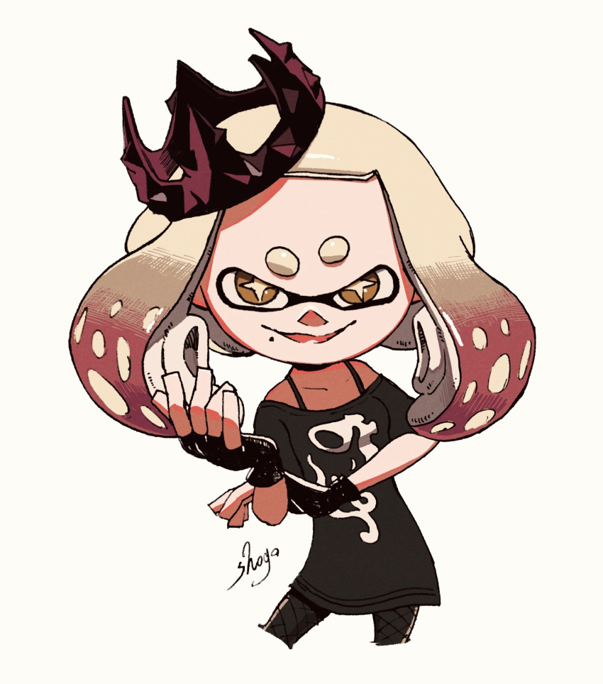 Safebooru - 1girl black crown black gloves black pantyhose black shirt ...