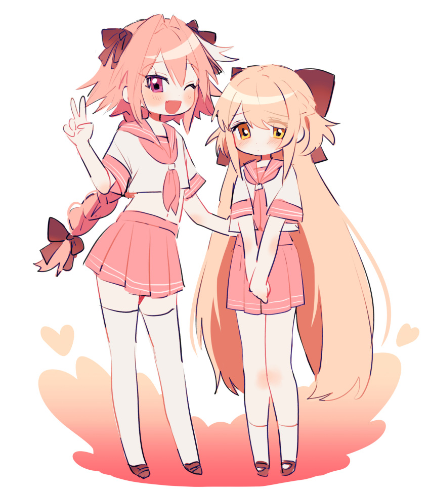 Safebooru - 1boy 1girl absurdres astolfo (fate) astolfo (fate) (cosplay) astolfo (sailor paladin ...