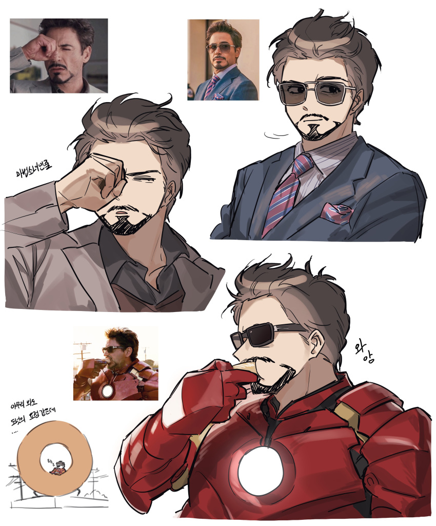 Safebooru - 1boy absurdres animification arc reactor armor black-framed eyewear black eyes black ...