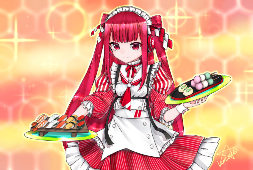 Safebooru - 1girl beatmania food long hair looking at viewer red red ...