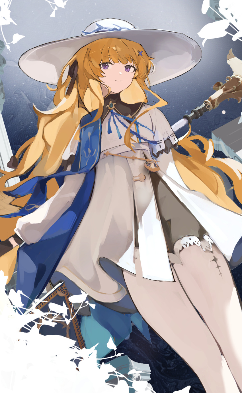 Safebooru - 1girl absurdres black bow black collar blonde hair blue gemstone blue sash bow ...