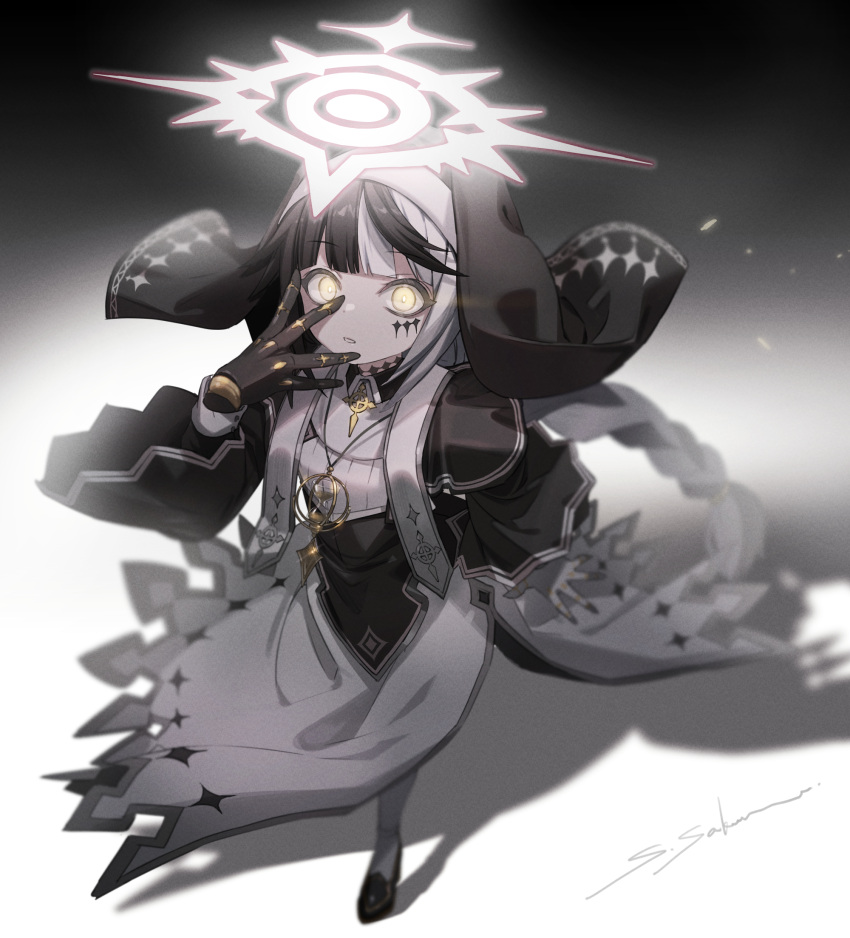 Safebooru - 1girl arrow cross black capelet black dress black hair borrowed character braid ...