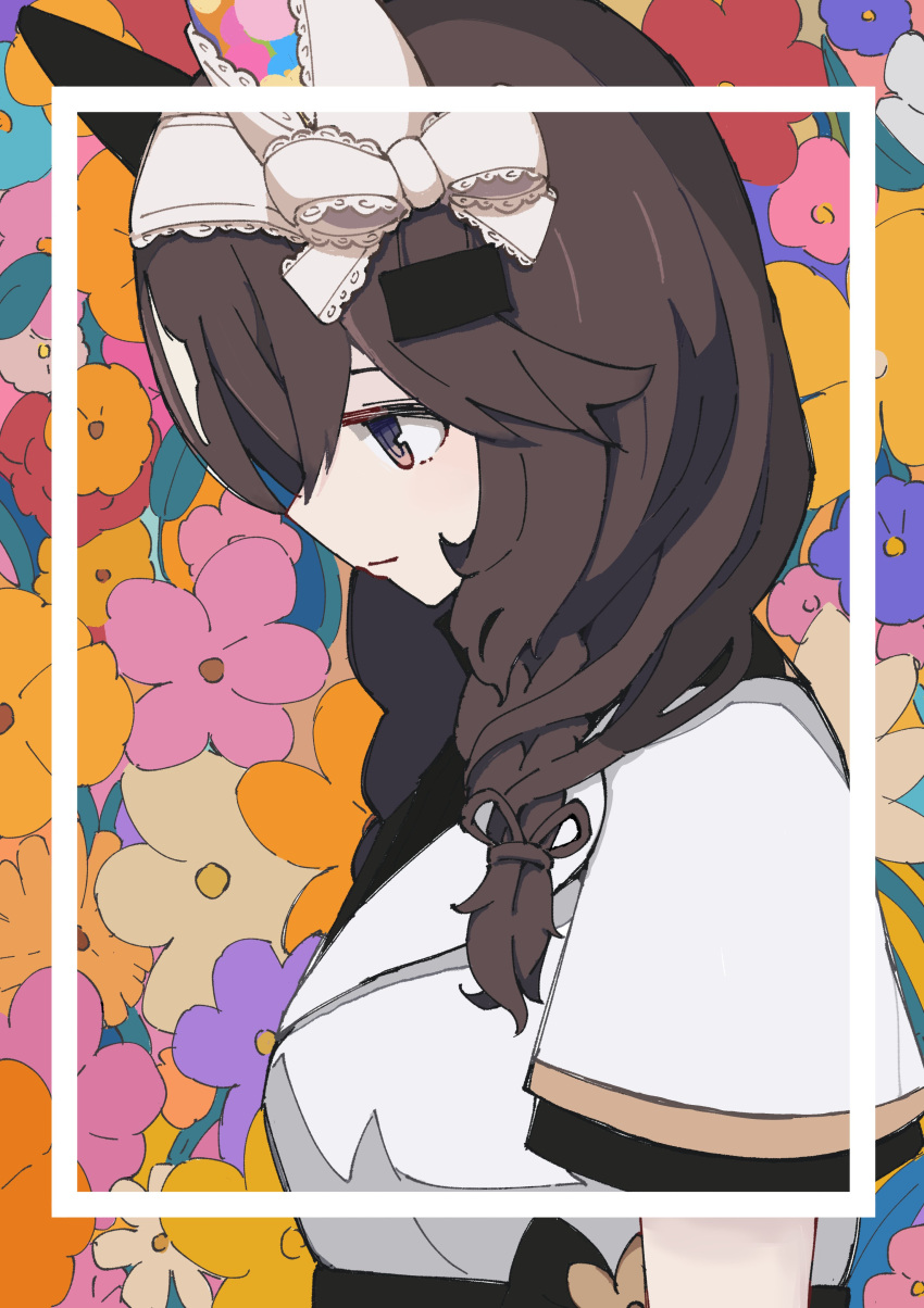 Safebooru - 1girl absurdres animal ears braid breasts brown eyes brown hair closed mouth curren ...