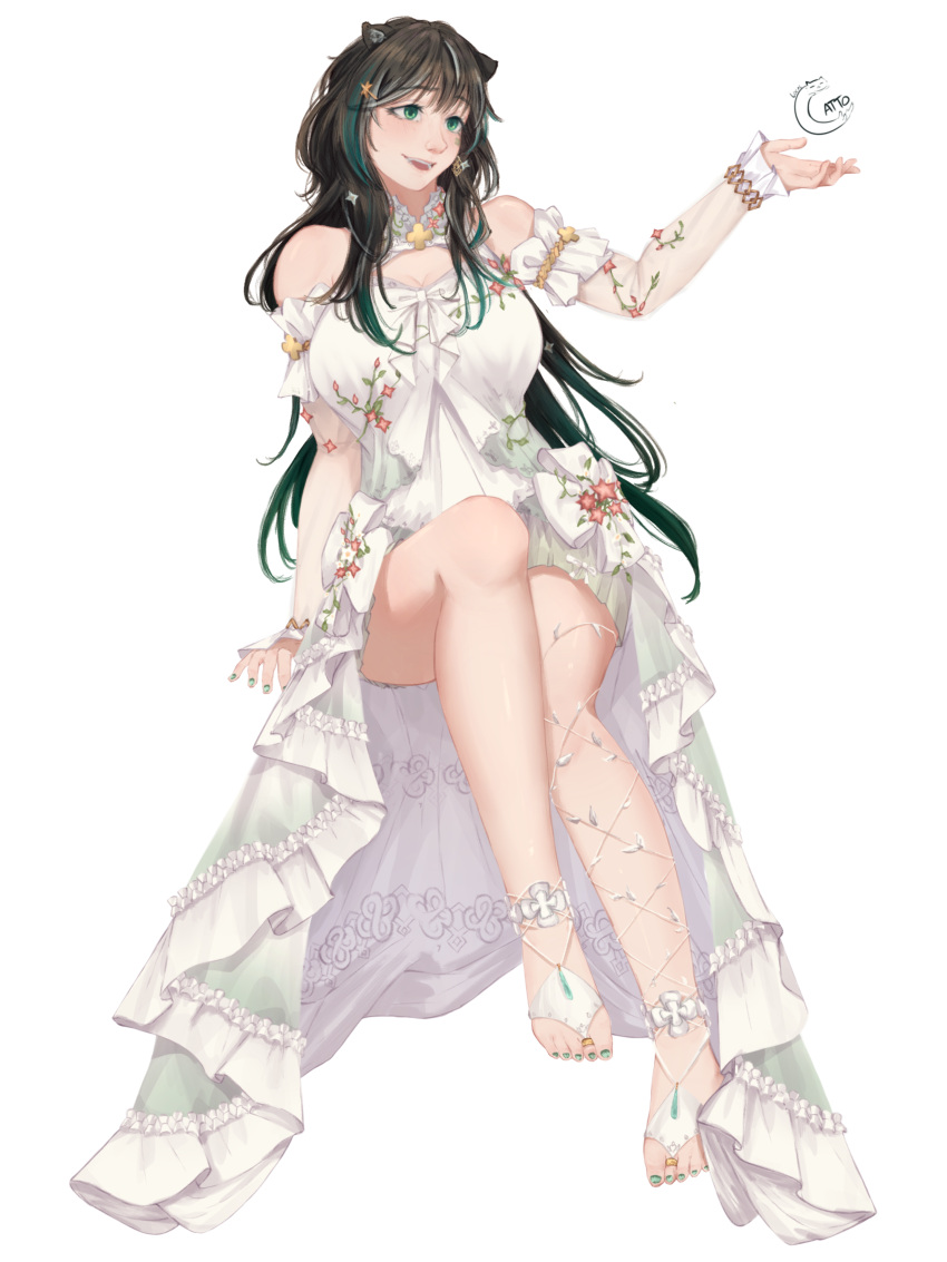 Safebooru - 1girl absurdres alternate hair color arm support ayunda risu ayunda risu (7th ...