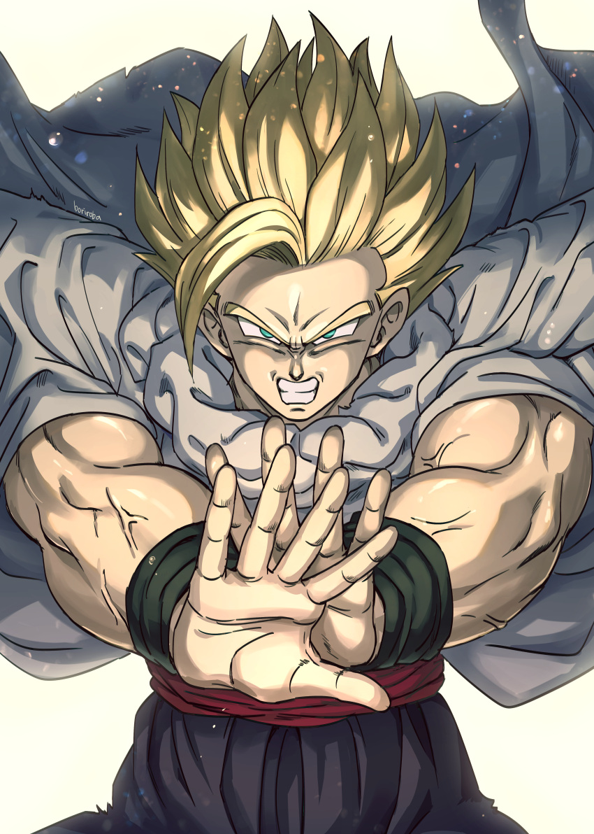 Safebooru - 1boy absurdres blonde hair boriroba cape clenched teeth ...